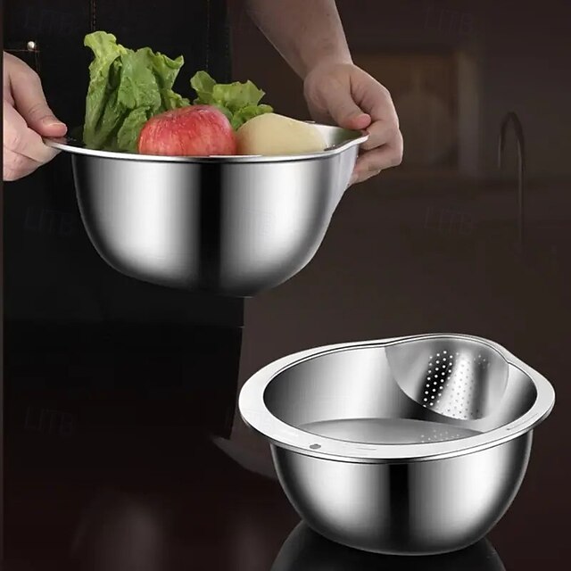 Stainless Steel Multi-Purpose Kitchen Colander Bowl – Durable Food-Safe ...