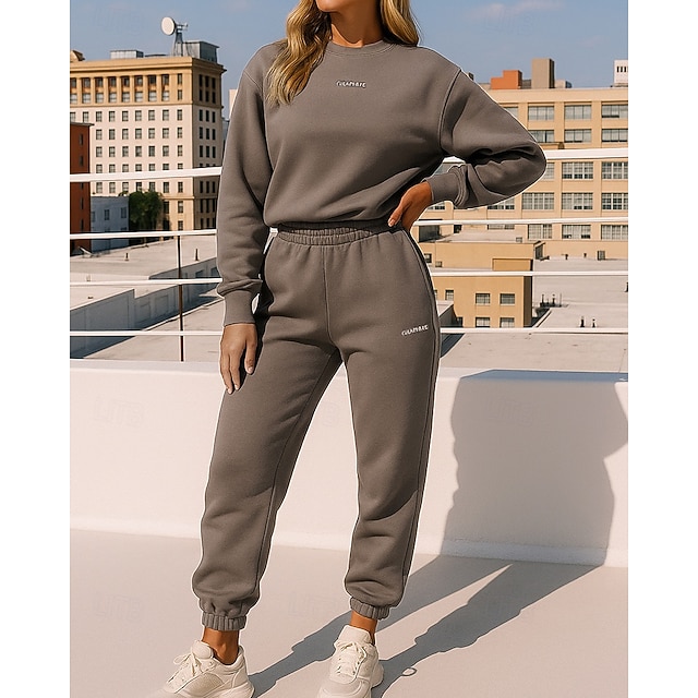 Women's Tracksuit Sweatpants Sportswear with Pocket Solid Colored ...