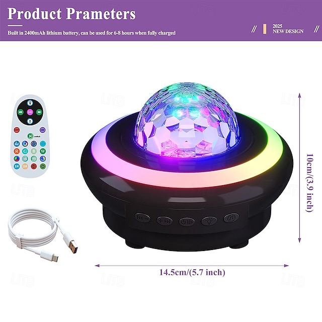 Starry Sky Projector Night Light Remote Control with Bluetooth Speaker ...
