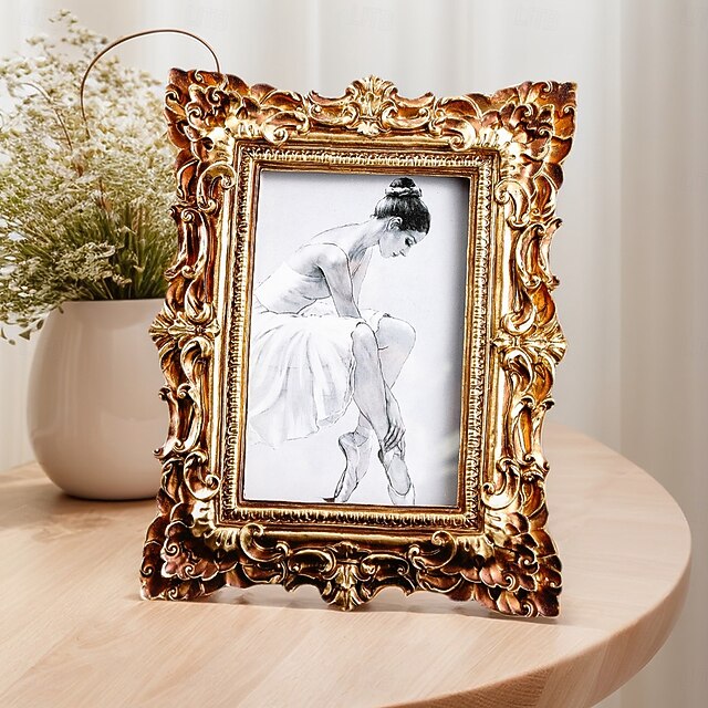 Vintage Ornate Resin Photo Display Frame – European Baroque Style ...
