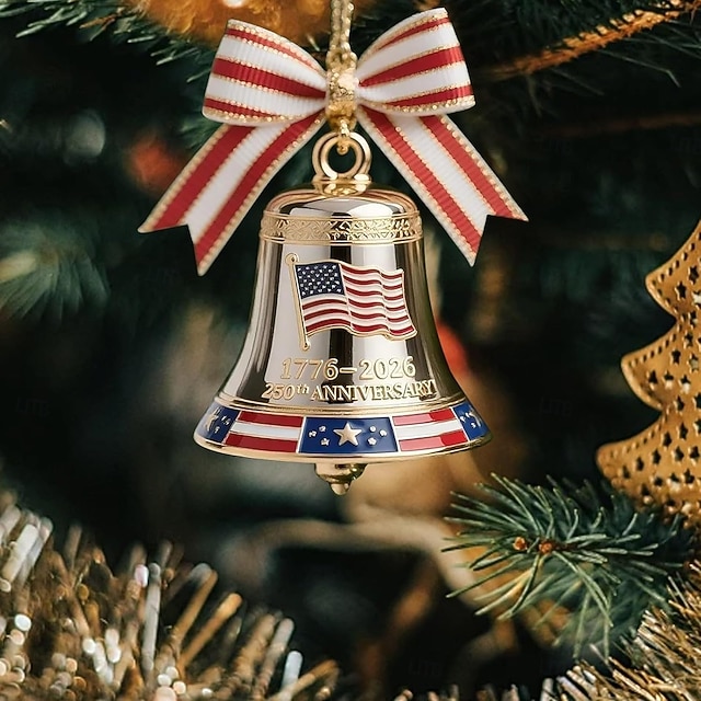United States 250th Anniversary Bell Ornament Handmade Metal Enamel ...