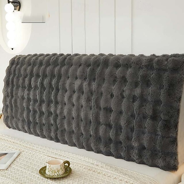 Rabbit Velvet Headboard Cover, Thick Plush Bed Head Protector ...