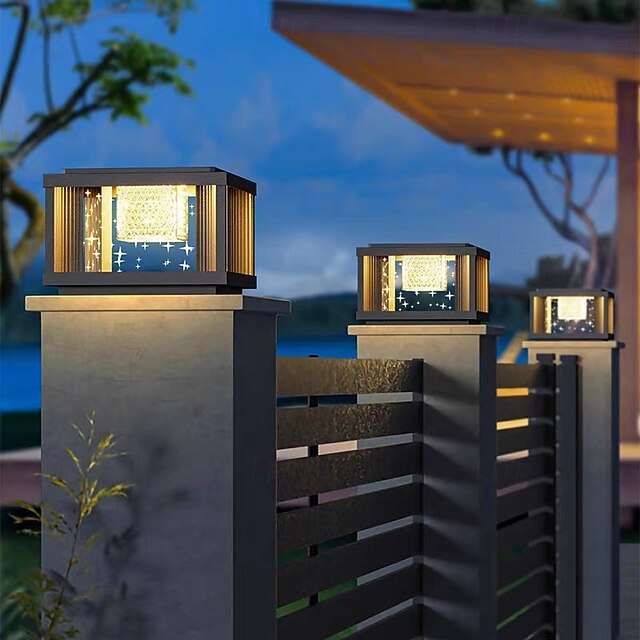 LED Outdoor Solor Post Lights 30cm Nordic Style Outdoor Column Lights ...