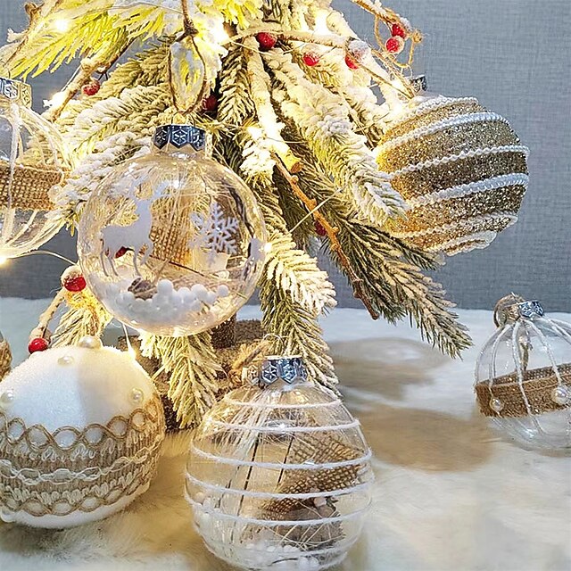 9 Pcs Christmas Tree Balls Baubles Ornaments 8cm Xmas Decorations ...