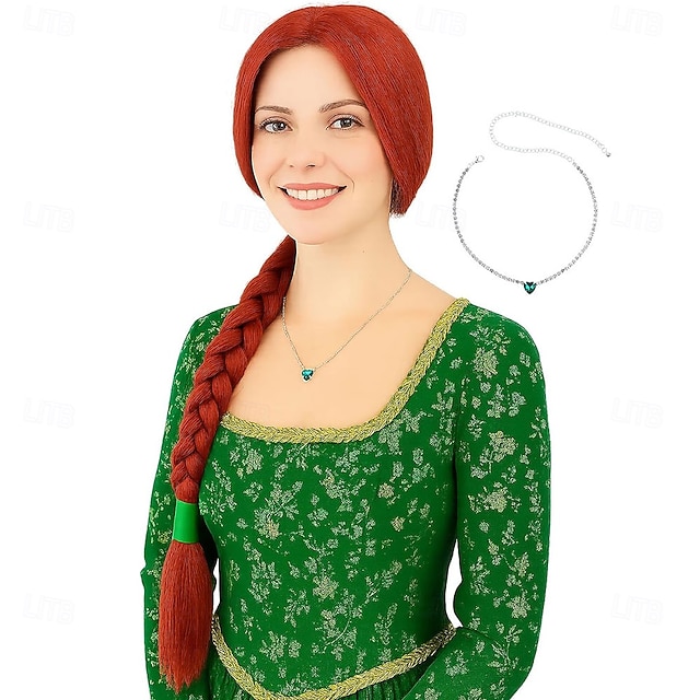 Red Orange Braided Wig for Women Princess Costume Halloween Parties ...