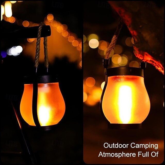 Flickering Flame Solar Lanterns, Dancing Flame Solar Lantern Outdoor ...