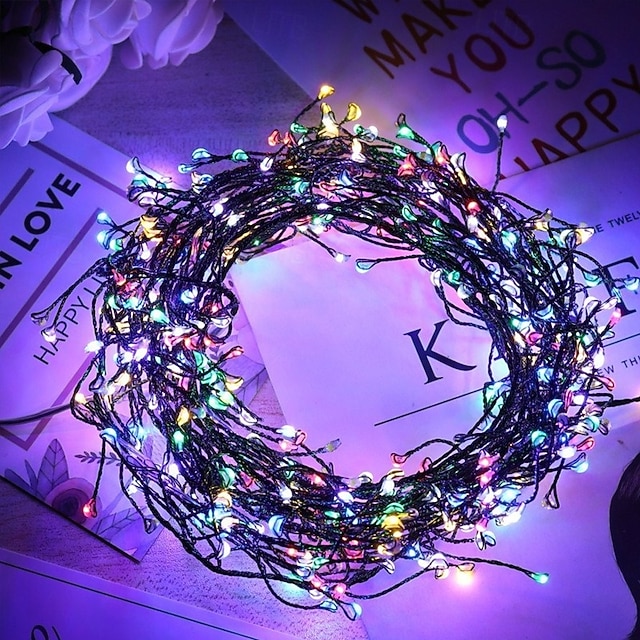 Cluster Twinkle Lights for Tree, Copper Wire Firecracker String ...