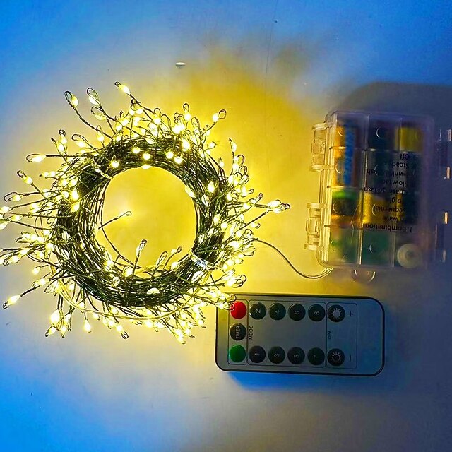 Cluster Twinkle Lights for Tree, Copper Wire Firecracker String ...