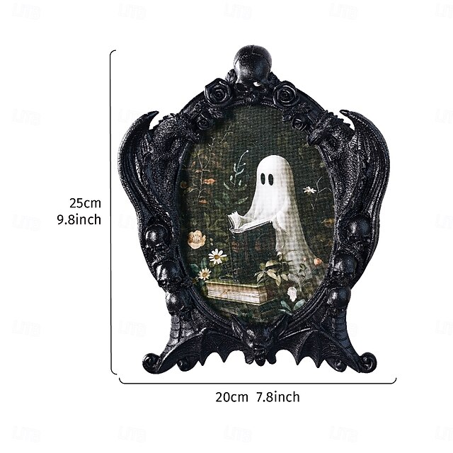 Halloween Ghost Photo Frame, 3D Resin Skeleton Dragon Skull Picture ...