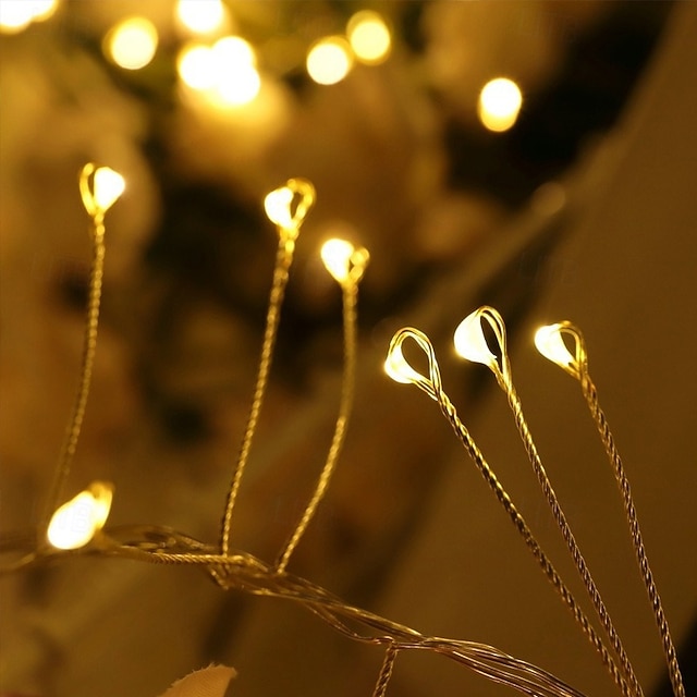 Cluster Twinkle Lights for Tree, Copper Wire Firecracker String ...