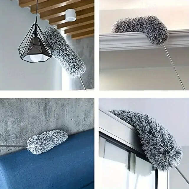 Telescopic Head & Adjustable Handle Feather Duster – Washable Multi ...