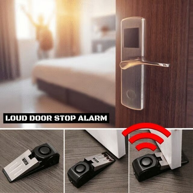 Door Stop Alarm Portable Security Door Wedge Intruder Alert Device ...