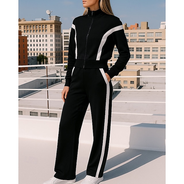 Női Tréningnadrág Cipzáras melegítőruha Sportruházat zsebbel Csík ...