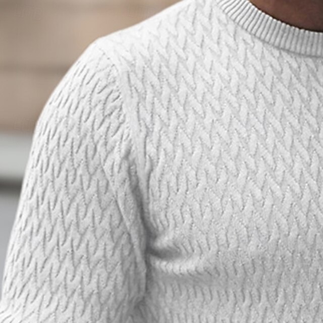 Homme Pull Côtelé Tricoter Hauts Réguliers Tricoté Coupe ajustée Uni ...