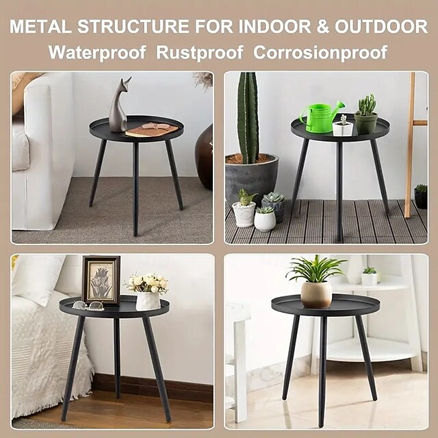 Modern Stainless Steel Edge Table - Lightweight Three Legged Design ...