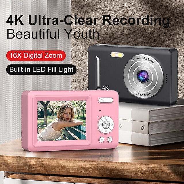 4K Digital Camera 48 Megapixels HD Photography Travel Selfie Camera 2.4 ...
