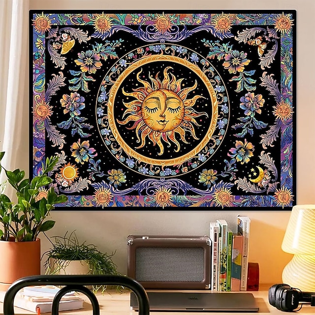 Tapestry Banners Wall Hangings Moon Sun Boho Mystic Bedroom Living Room ...