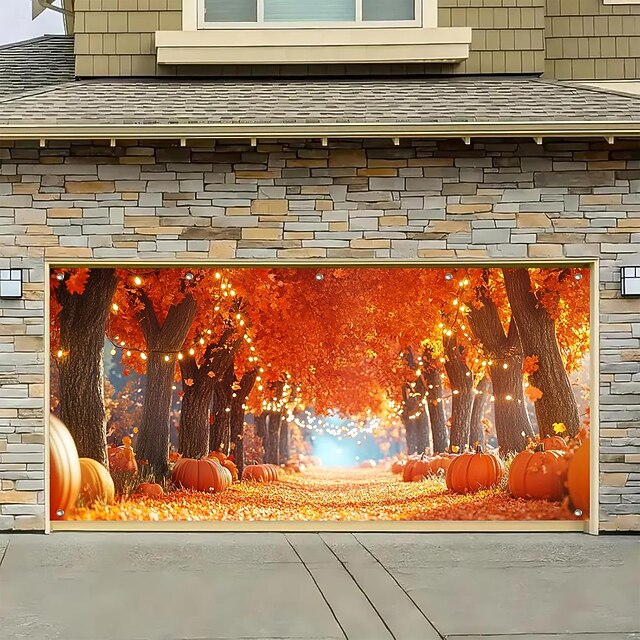 Tapestry Garage Door Cover Large Hanging Backdrop Pumpkin Rustic ...