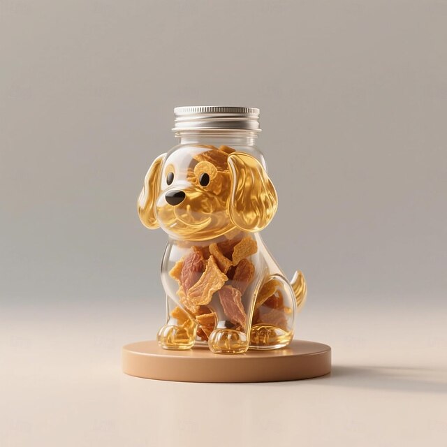 French Bulldog Treat Jar Airtight Glass Snack Container with Lid Cute ...
