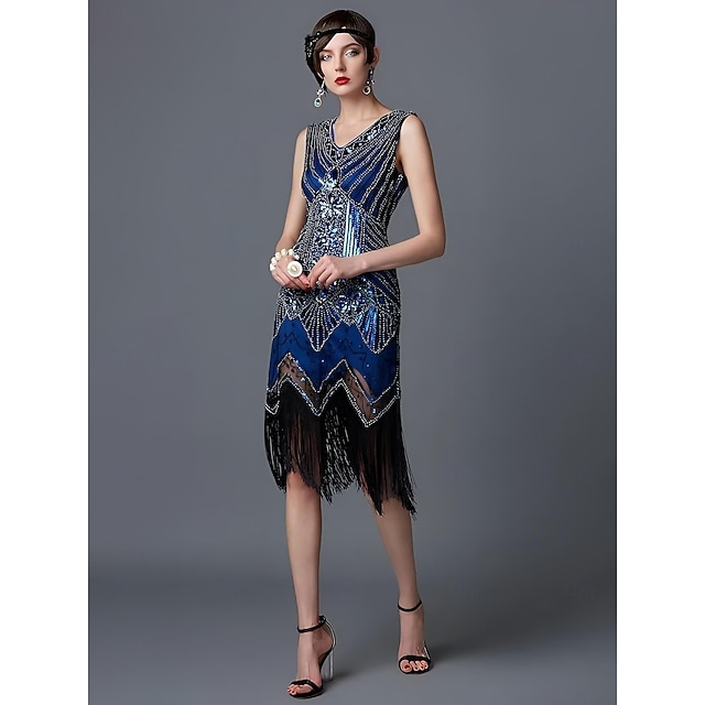 Roaring 20s 1920s Knee Length Dress Flapper Dress Fancy Costume Plus ...