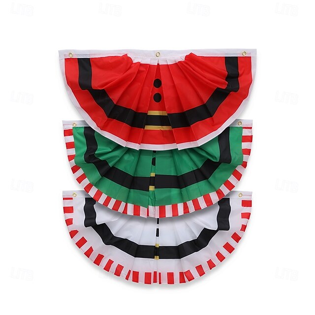 Christmas Pleated Half-Round Flag, Courtyard Party Decoration, Santa ...