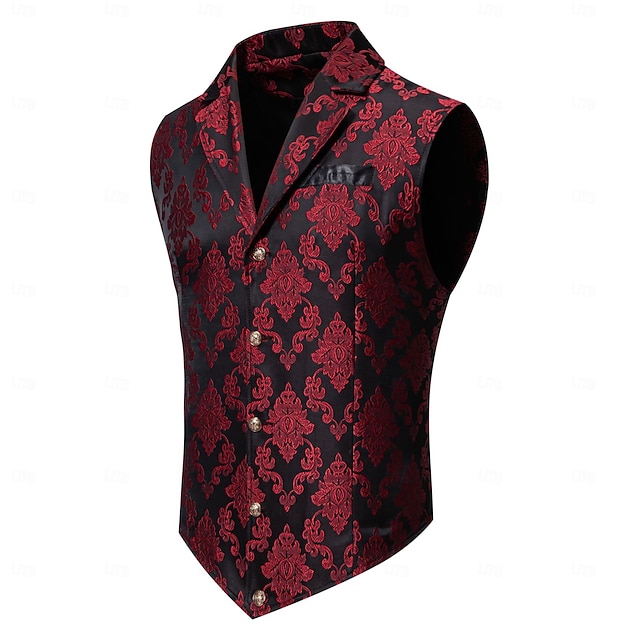 Rococo Baroque Victorian Vest Waistcoat Double Breasted Solid Color ...