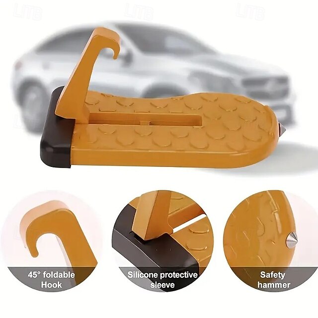 Folding Aluminum Car Door Step for Roof Access – Portable Vehicle Pedal ...