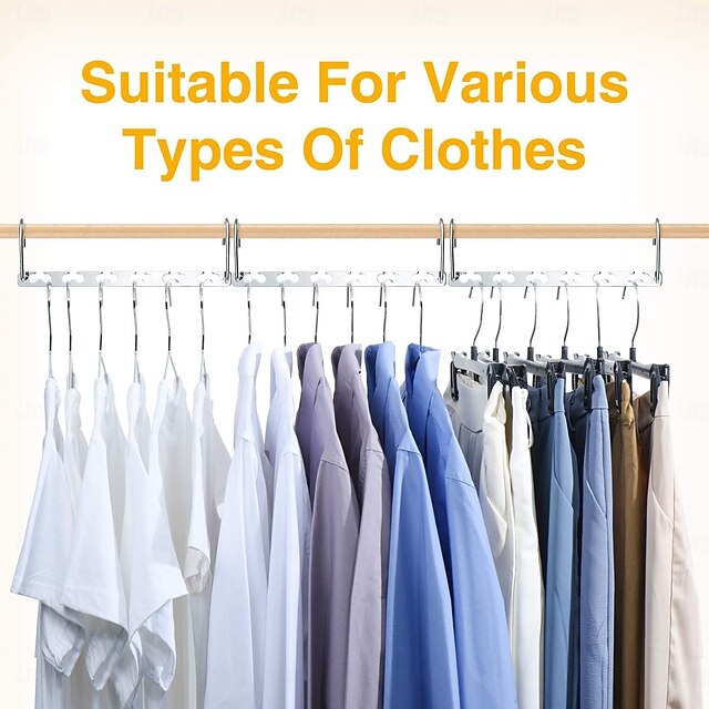 5 Pack Space Saving Hangers for Clothes, Heavy Duty Hanger Organizer 30 ...