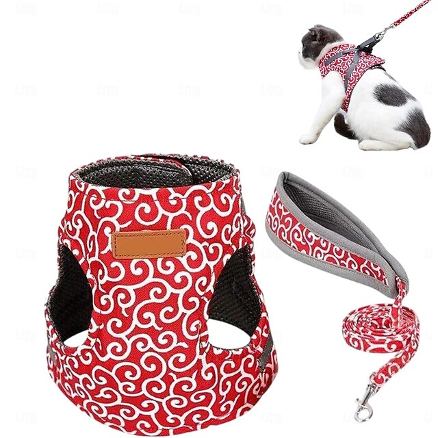 Cat Dogs Vest Harness and Leash, Anti-Break Away Chest Strap, Cats ...