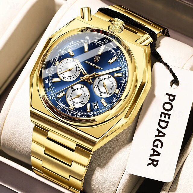 Original Sports Men Quartz Watch Luminous Waterproof Stainless Steel ...