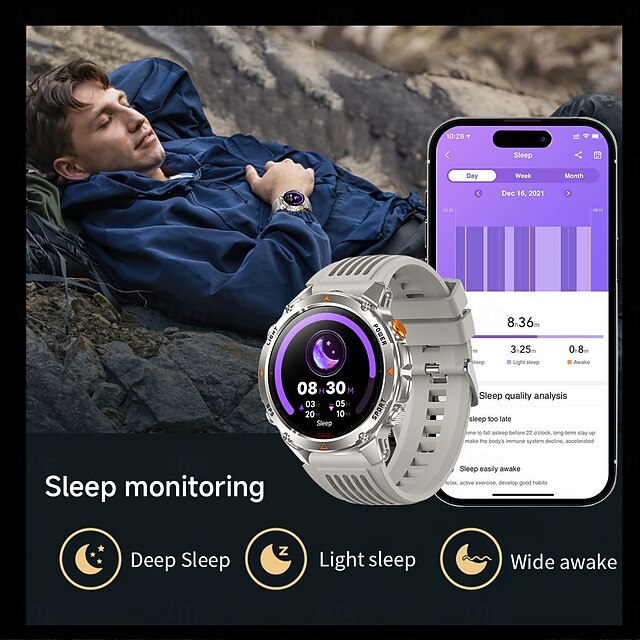 HT37 Smart Watch 1.46 inch Smartwatch Military Bluetooth Call Smart ...