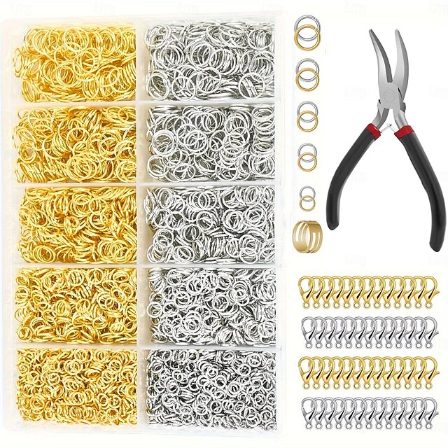 4600PCS Open Jump Rings Kit, Gold and Silver Jewelry Making Connectors ...