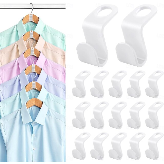 200pcs Space-Saving Clothes Hanger Connector Hooks – Stackable Wardrobe ...