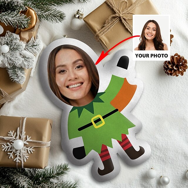 Personalized Customized Christmas Face Pillows With Santa Elf Snowman ...