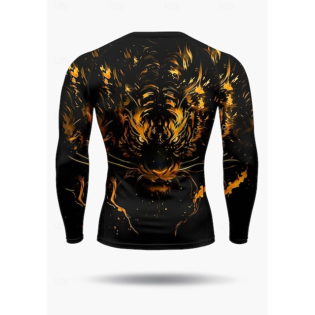Men's Compression Shirt Running Shirt 3D Print Long Sleeve Base Layer ...