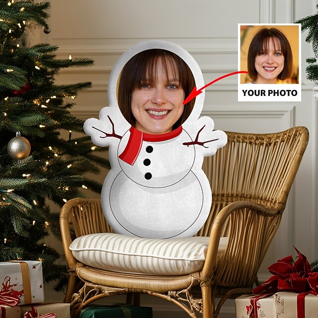 Coussins de visage de Noël personnalisés avec motifs de Père Noël, elfe ...