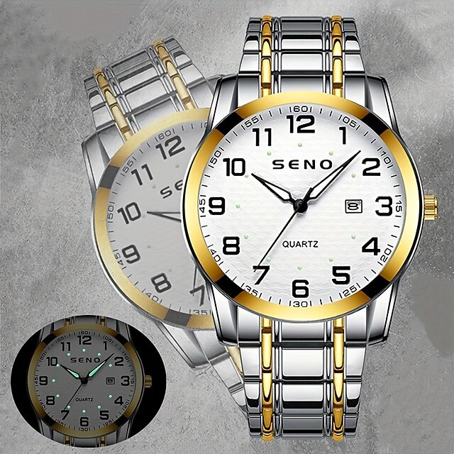 A New Seno Brand Men'S Business Steel Band Quartz Watch With Ipx7 Water ...