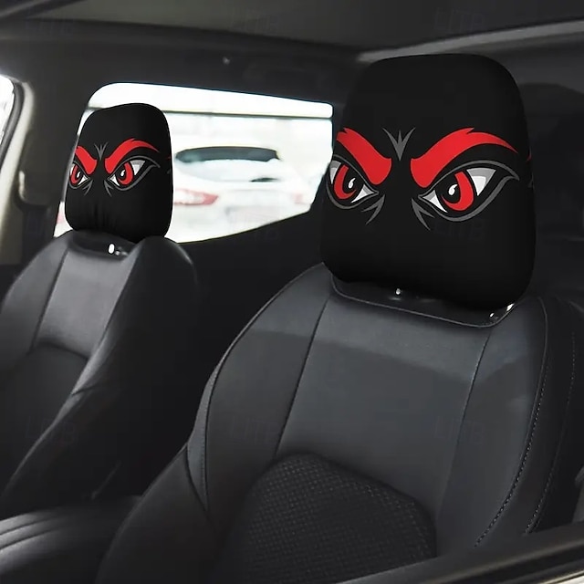 2pcs Funny Cartoon Car Headrest Covers Universal Fit of Funny Big-Eyed ...