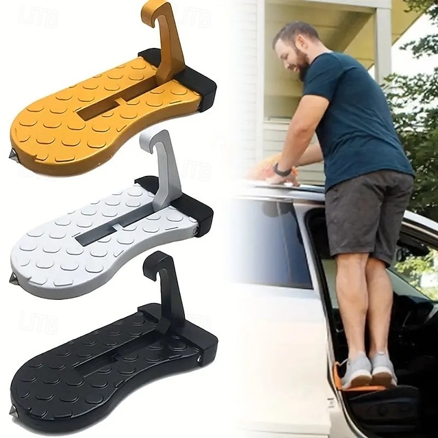 Folding Aluminum Car Door Step for Roof Access – Portable Vehicle Pedal ...