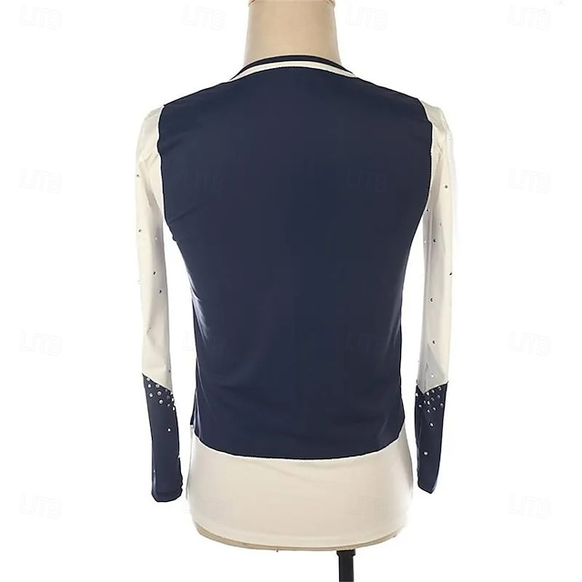 Figure Skating Top Men's Boys' Ice Skating Tops Blue White Patchwork ...