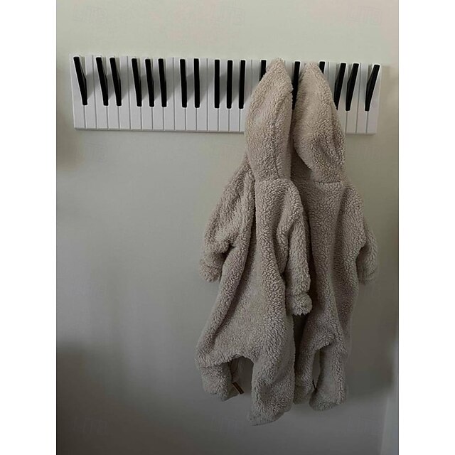 Piano Wooden Coat Racks Nordic Style Wall Mounted Hanger Creative Piano ...