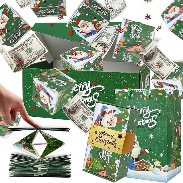 6/10/12/16/20pcs Christmas Surprise Jumping Box Set - Festive Red Paper ...