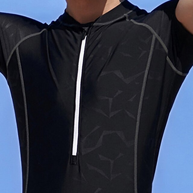 Men's Rash Guard Full Body Swimwear Dive Skin Suit Solid Colored Front ...
