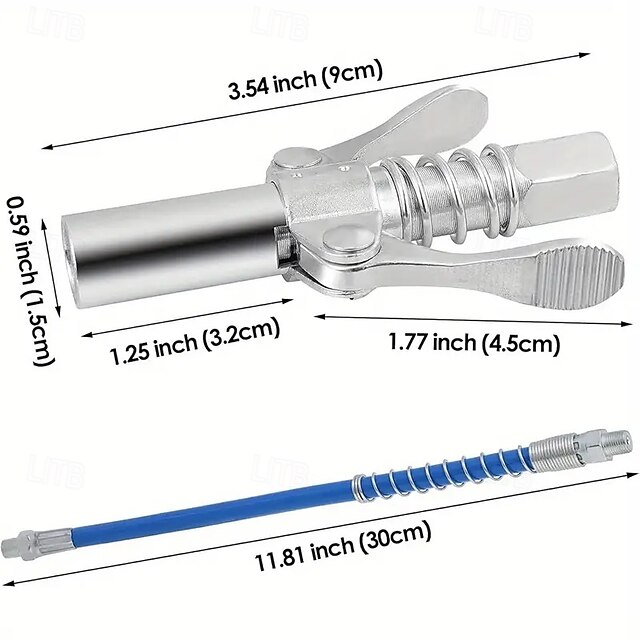 Self-Locking High-Pressure Grease Gun Kit with Dual Handle Coupler ...