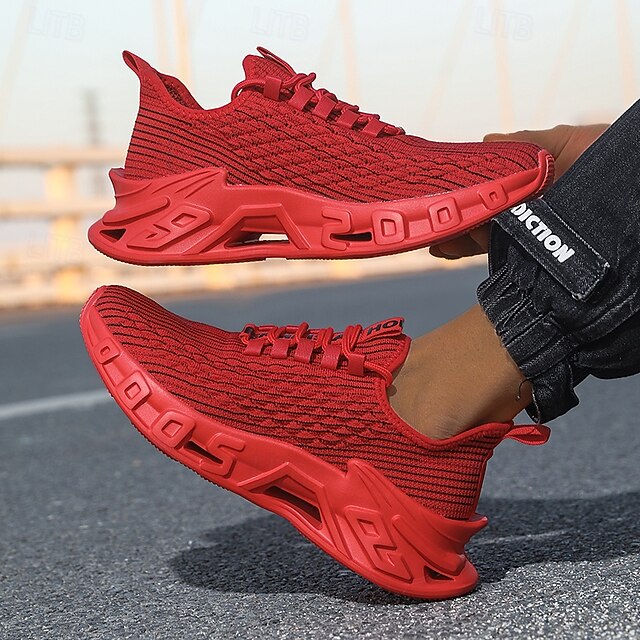 Rote Fashion-Sneaker für Herren – atmungsaktive Sportschuhe zum ...