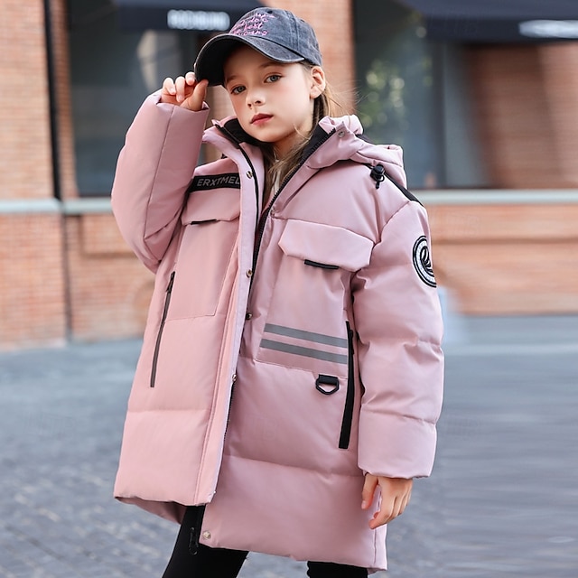Doudoune Enfants Fille Couleur Unie Mode Garder au chaud Extérieur ...