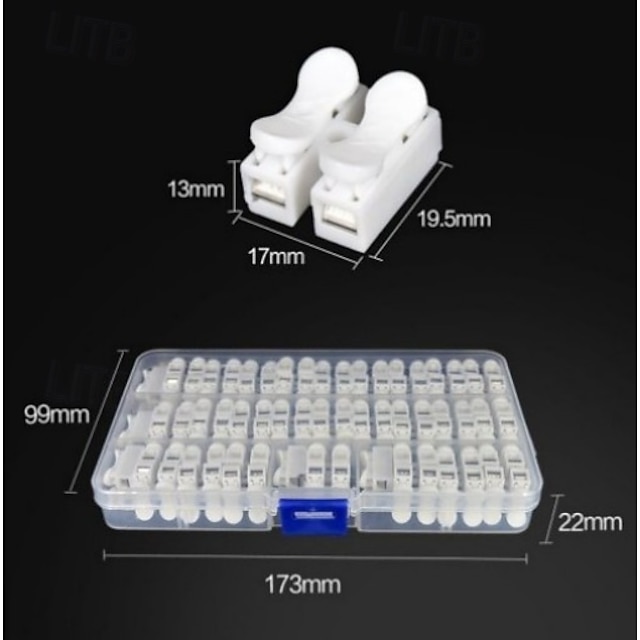 Push Quick Wire Cable Connector LED Press Type Fast CH 2 Two Way ...