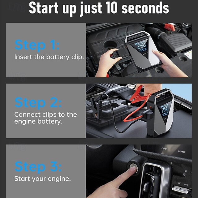 Car Jump Starter All-in-one Inflatable Pump 8000mah Portable Charger ...