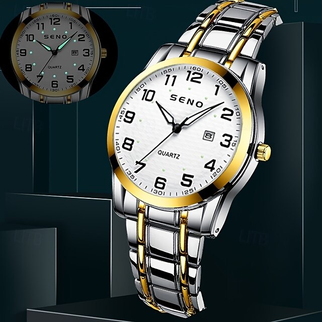 A New Seno Brand Men'S Business Steel Band Quartz Watch With Ipx7 Water ...