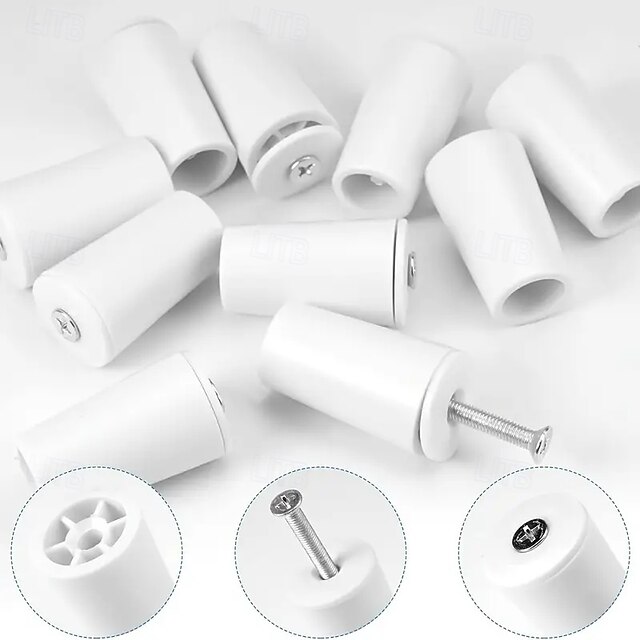 8pcs 40mm White PVC Roller Shutter Stopper with Adjustable Plastic Caps ...